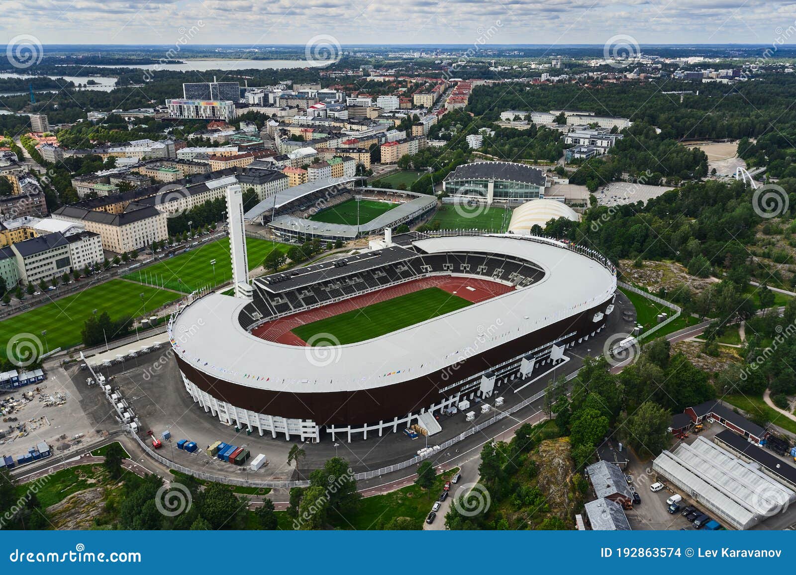 Arial View of the Helsinki Olympic Stadium after Renovation Editorial ...