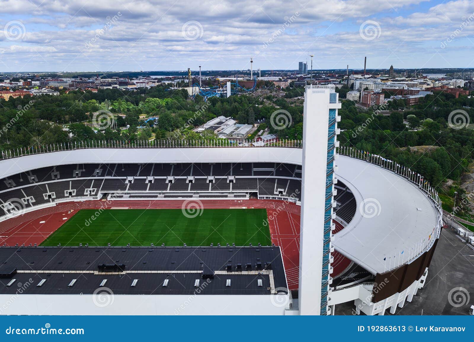 Arial View of the Helsinki Olympic Stadium after Renovation Editorial ...