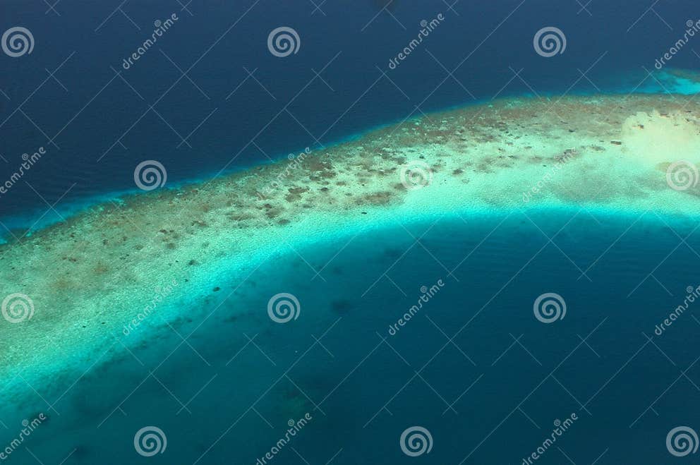 Arial View of a long reef. stock photo. Image of away, reefs - 518680