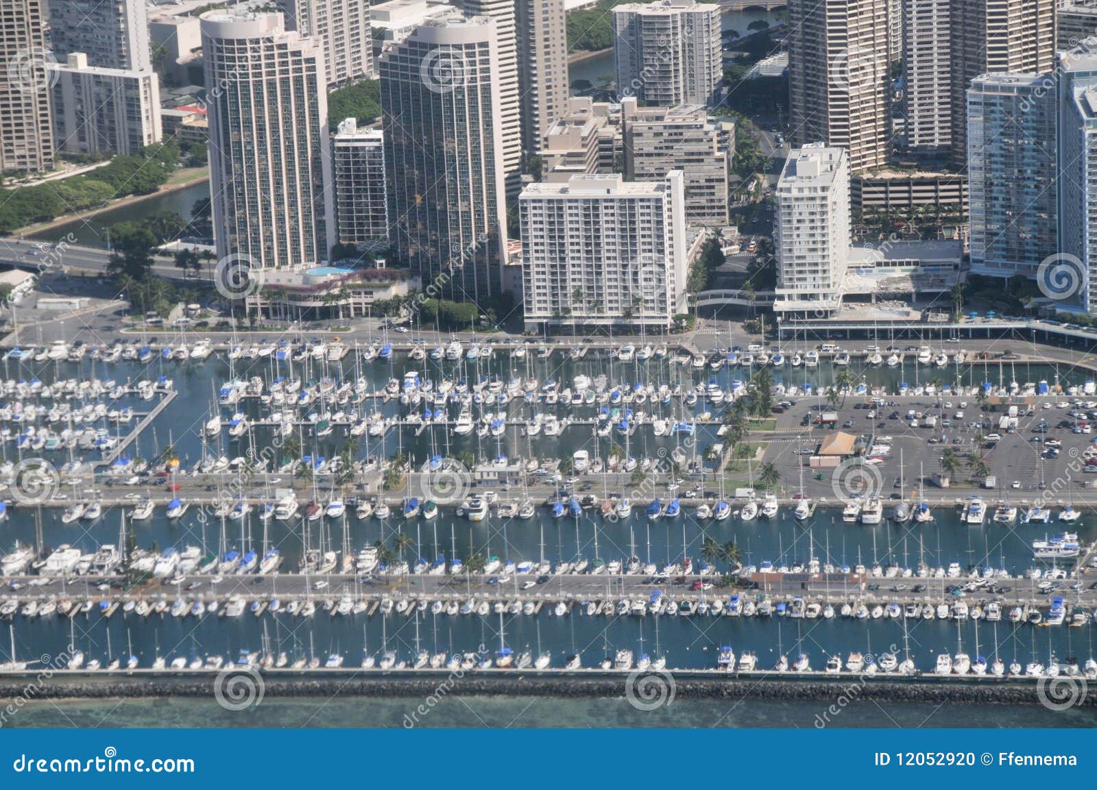 Arial View of a Marina and Buildings Stock Photo - Image of water ...