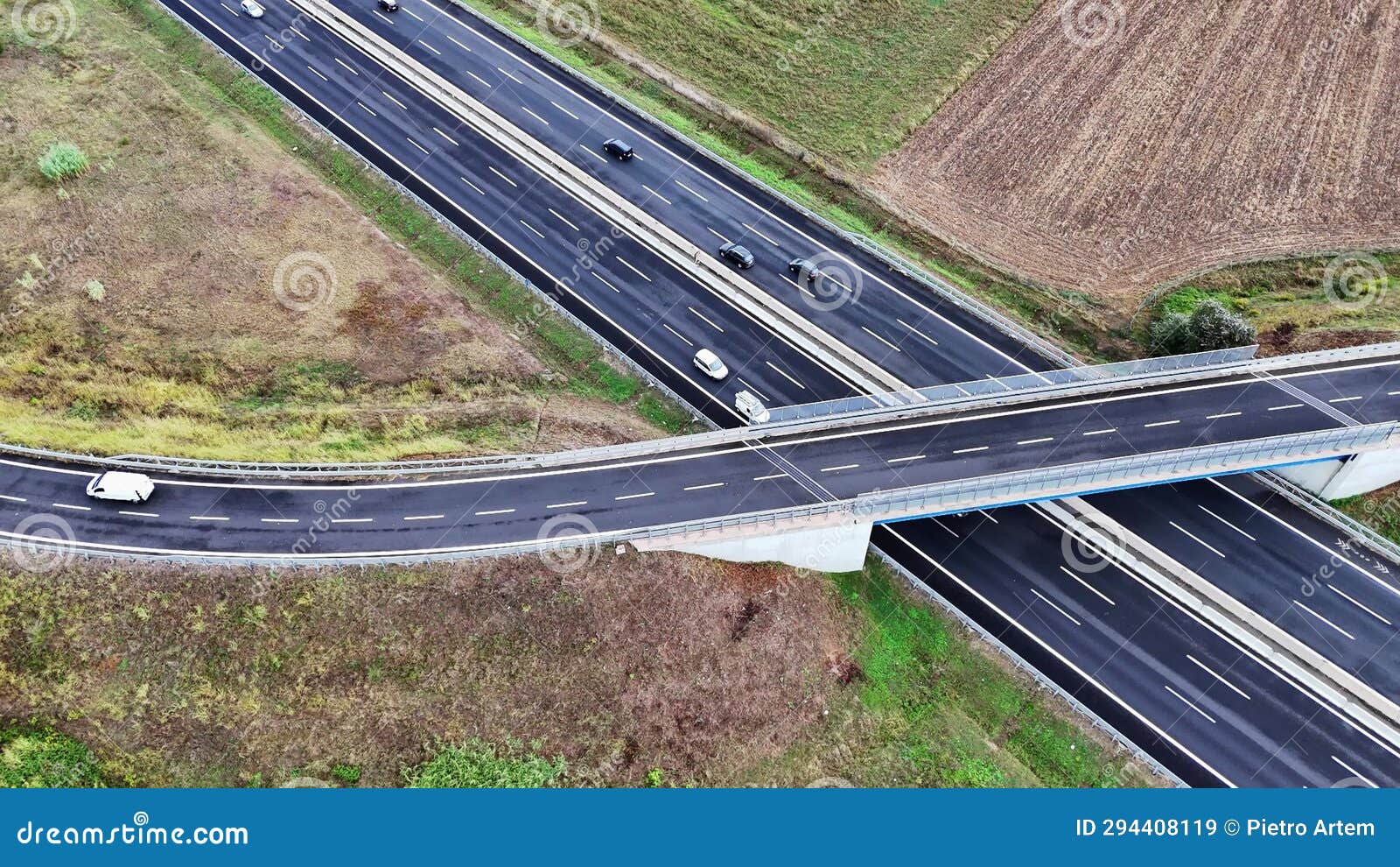 Arial View of Modern Transportation with Expressway Road Highway Top ...