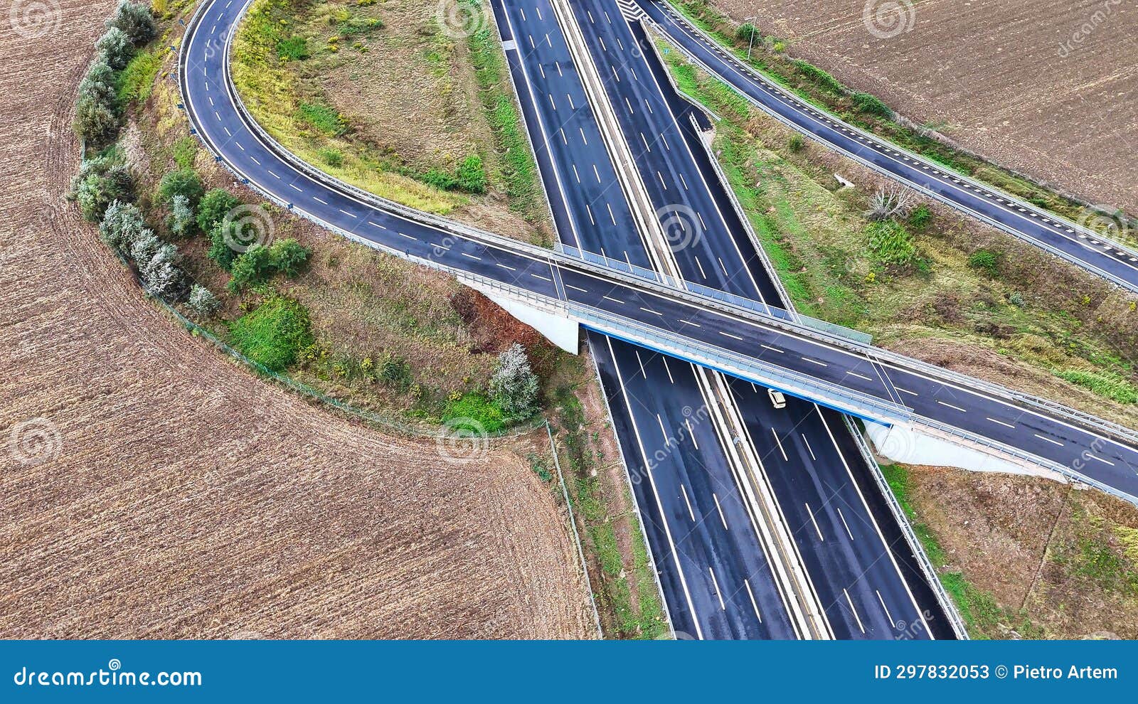 Arial View of Modern Transportation with Expressway Road Highway Top ...