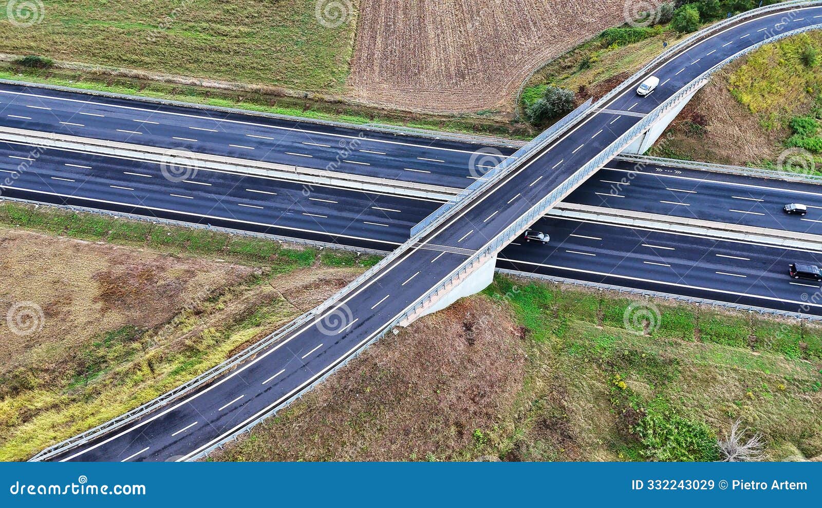 Arial View of Modern Transportation with Expressway Road Highway Top ...