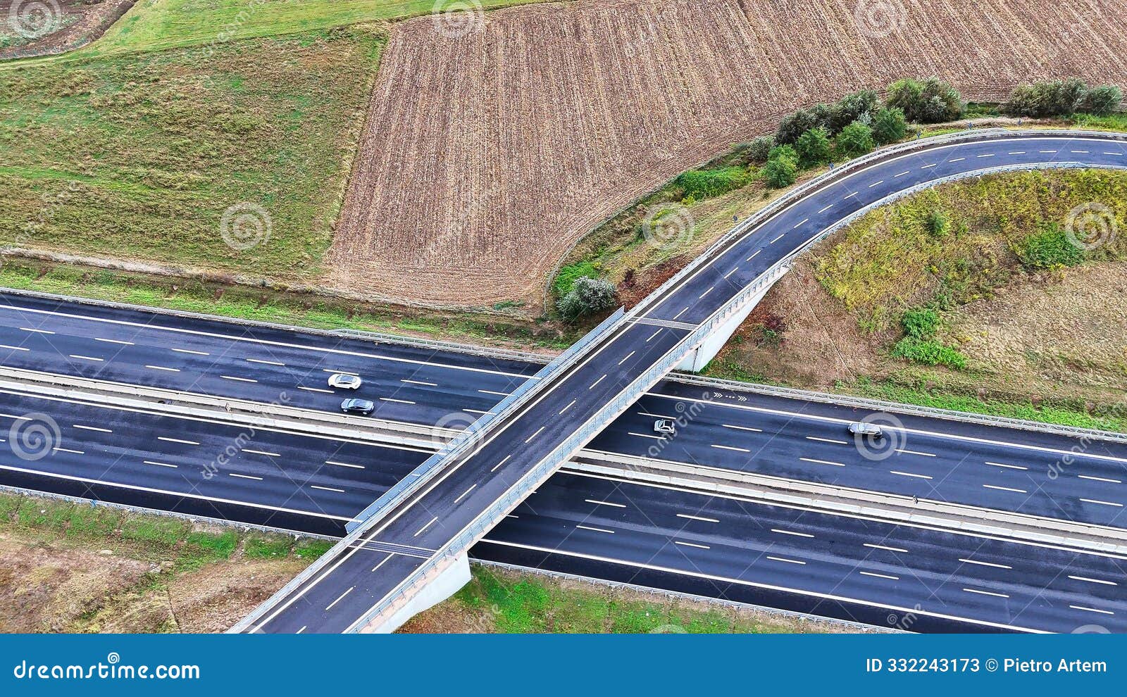 Arial View of Modern Transportation with Expressway Road Highway Top ...