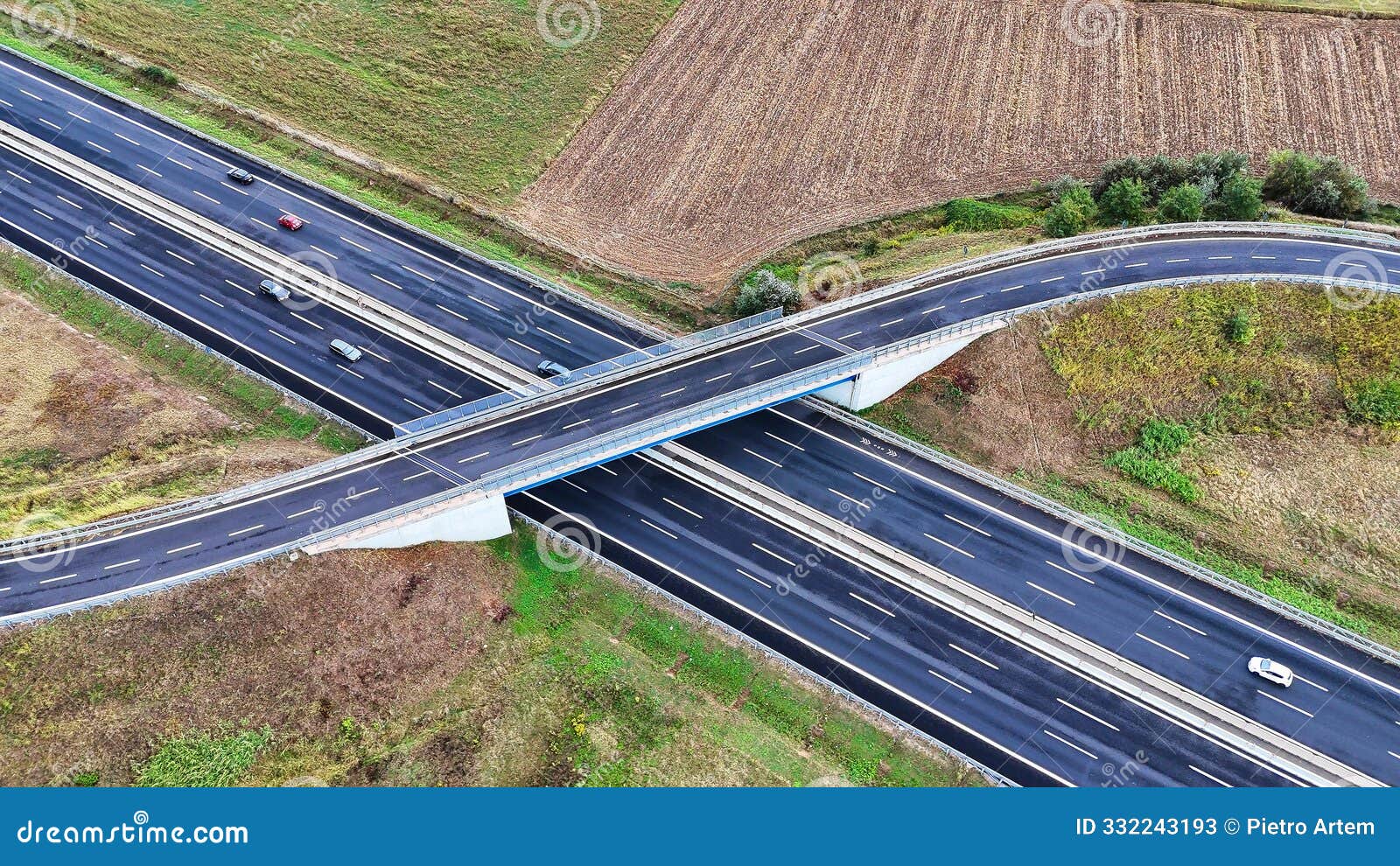 Arial View of Modern Transportation with Expressway Road Highway Top ...