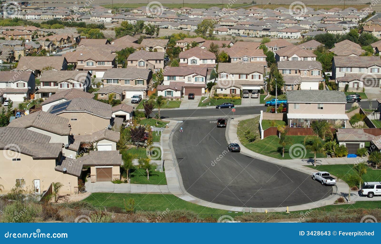 Arial View of New Neighborhood Stock Image - Image of friendly ...