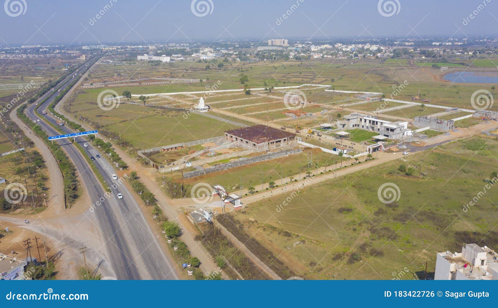 Arial View of Raipur city stock photo. Image of drone - 183422726