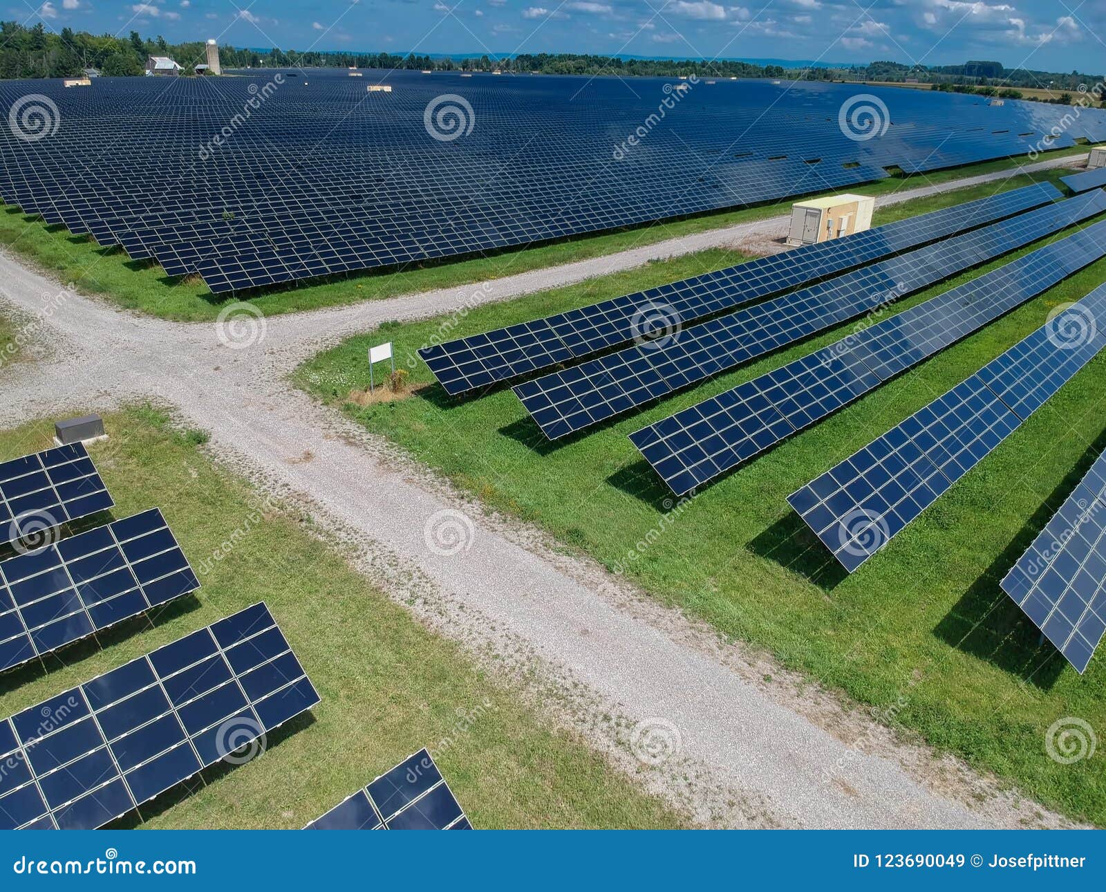 Arial View of a Solar Panel Farm Stock Image - Image of field, electric ...