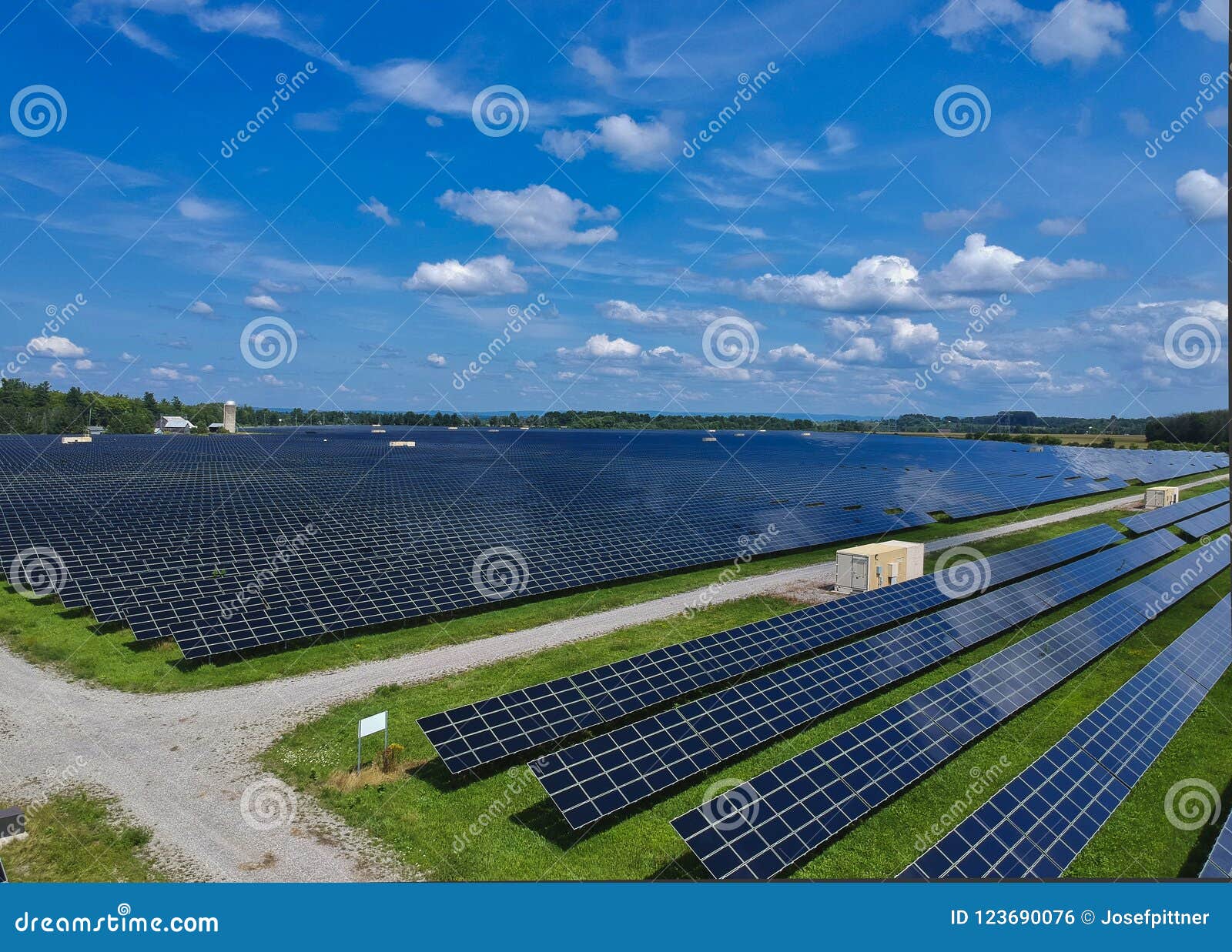 Arial View of a Solar Panel Farm Stock Photo - Image of innovative ...