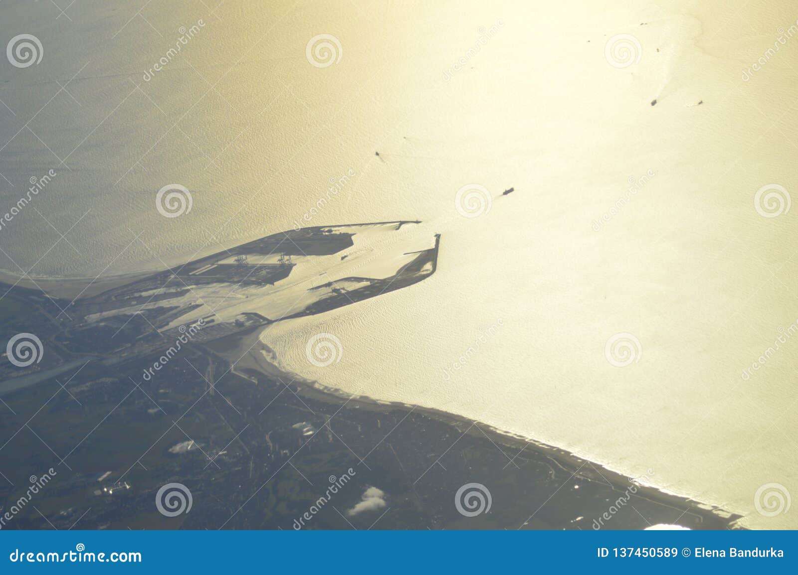 Arial View from the Window Plain Stock Image - Image of view, plain ...