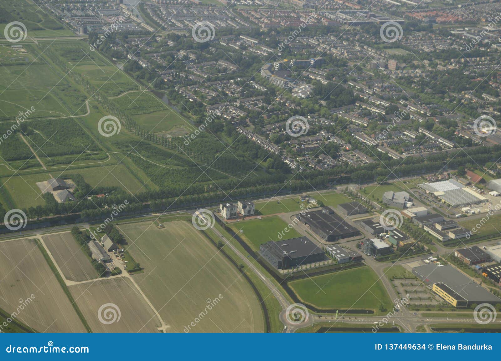 Arial View from the Window Plain Stock Photo - Image of houses, ways ...