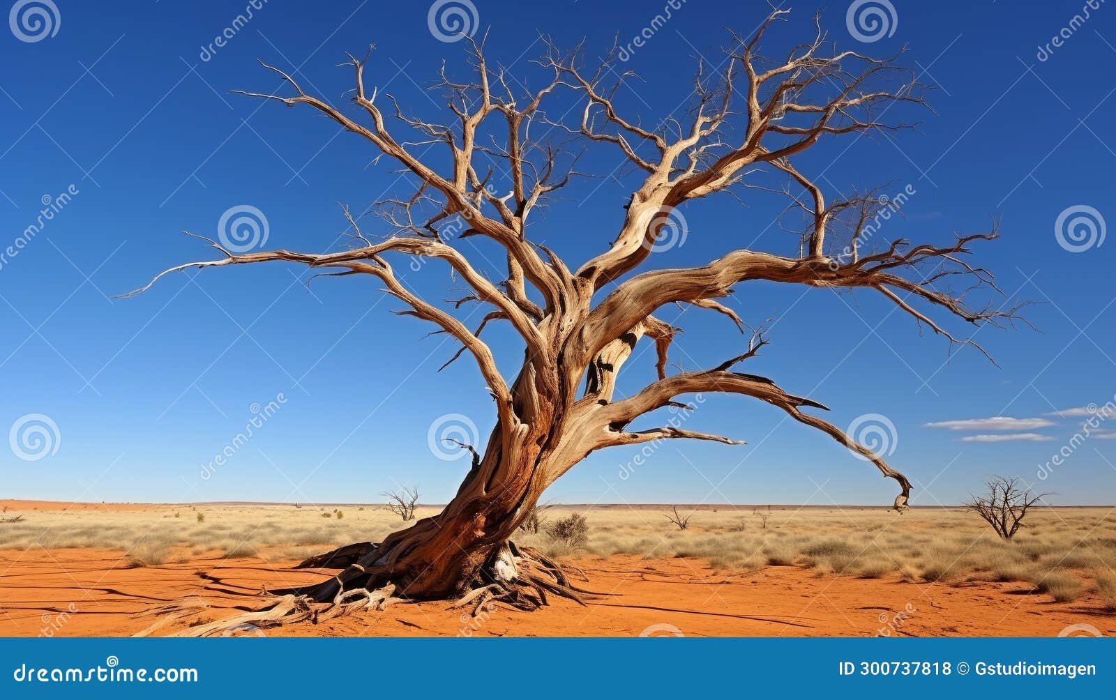 Arid Climate, Dead Tree, Remote Plain, Extreme Terrain Generated by AI ...