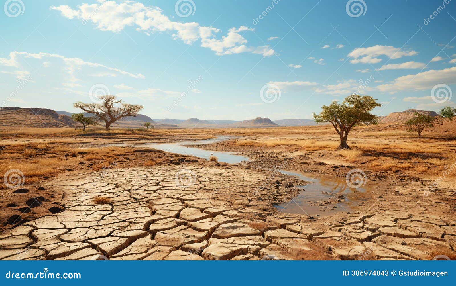 Arid Climate, Extreme Terrain, No People, Drought, Dust, Mud Generated ...