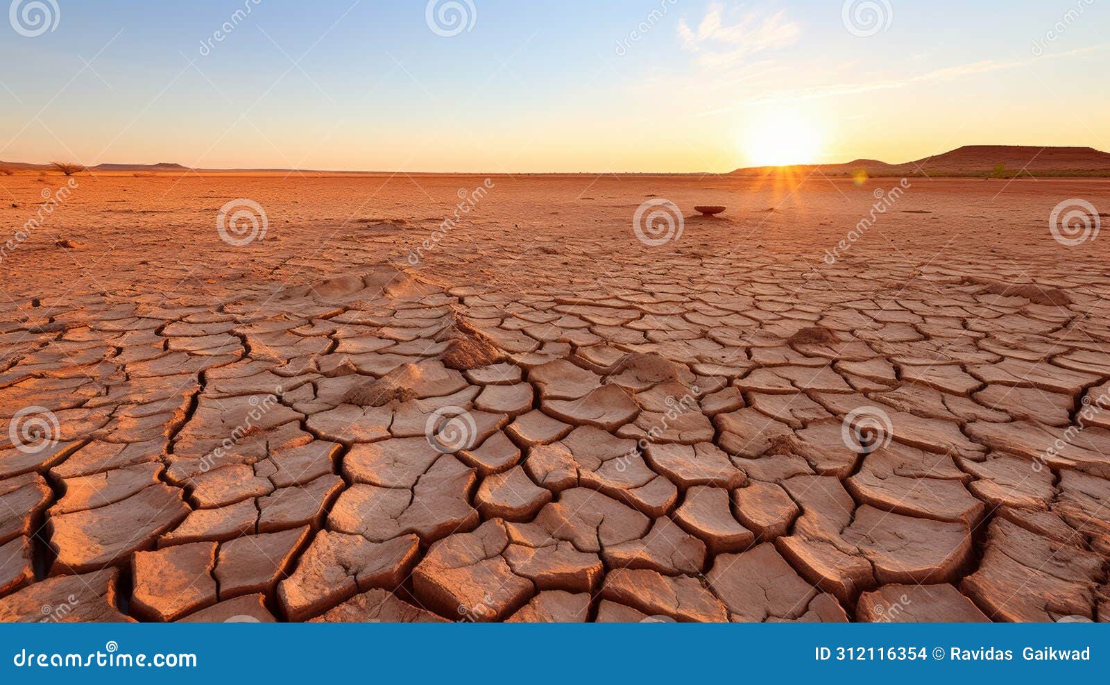 Arid Desert Floor with Fissures Stock Illustration - Illustration of ...