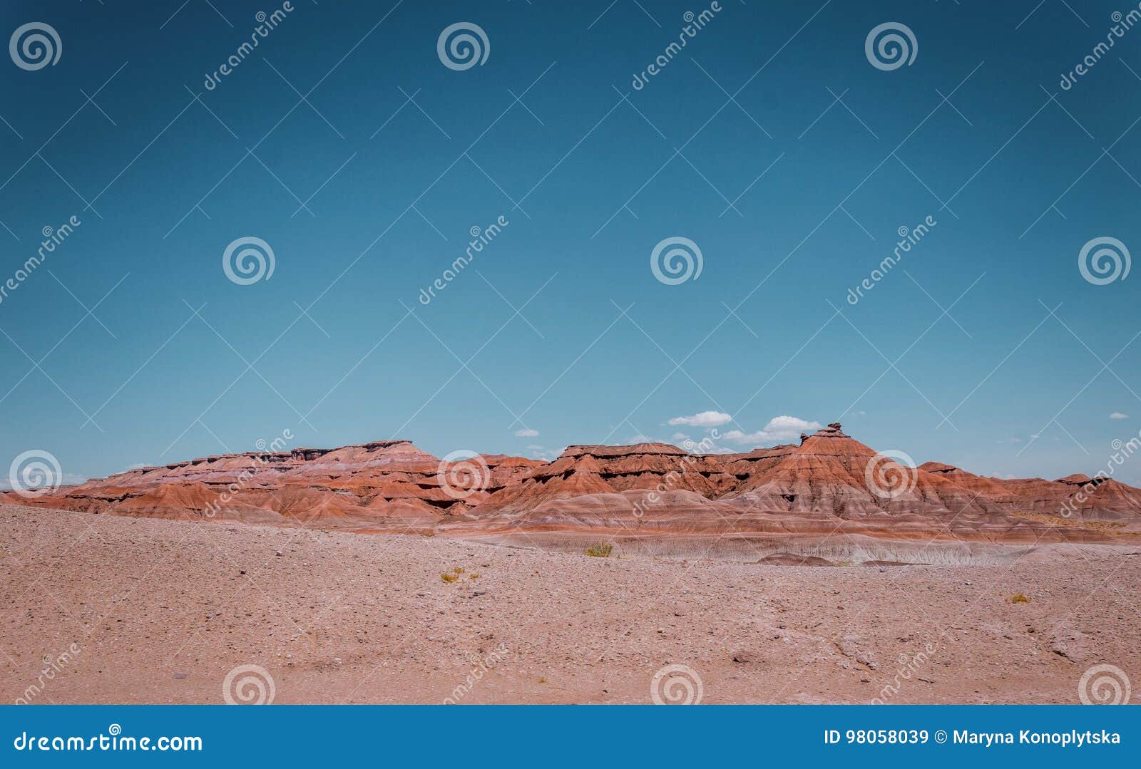 Arid Deserted Plain in Arizona, USA Stock Image - Image of prairie ...