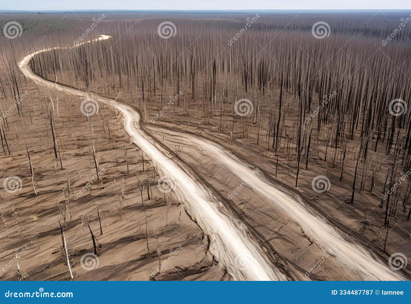 Dry Lifeless Forest with No Vegetation.AI Generated Stock Illustration ...