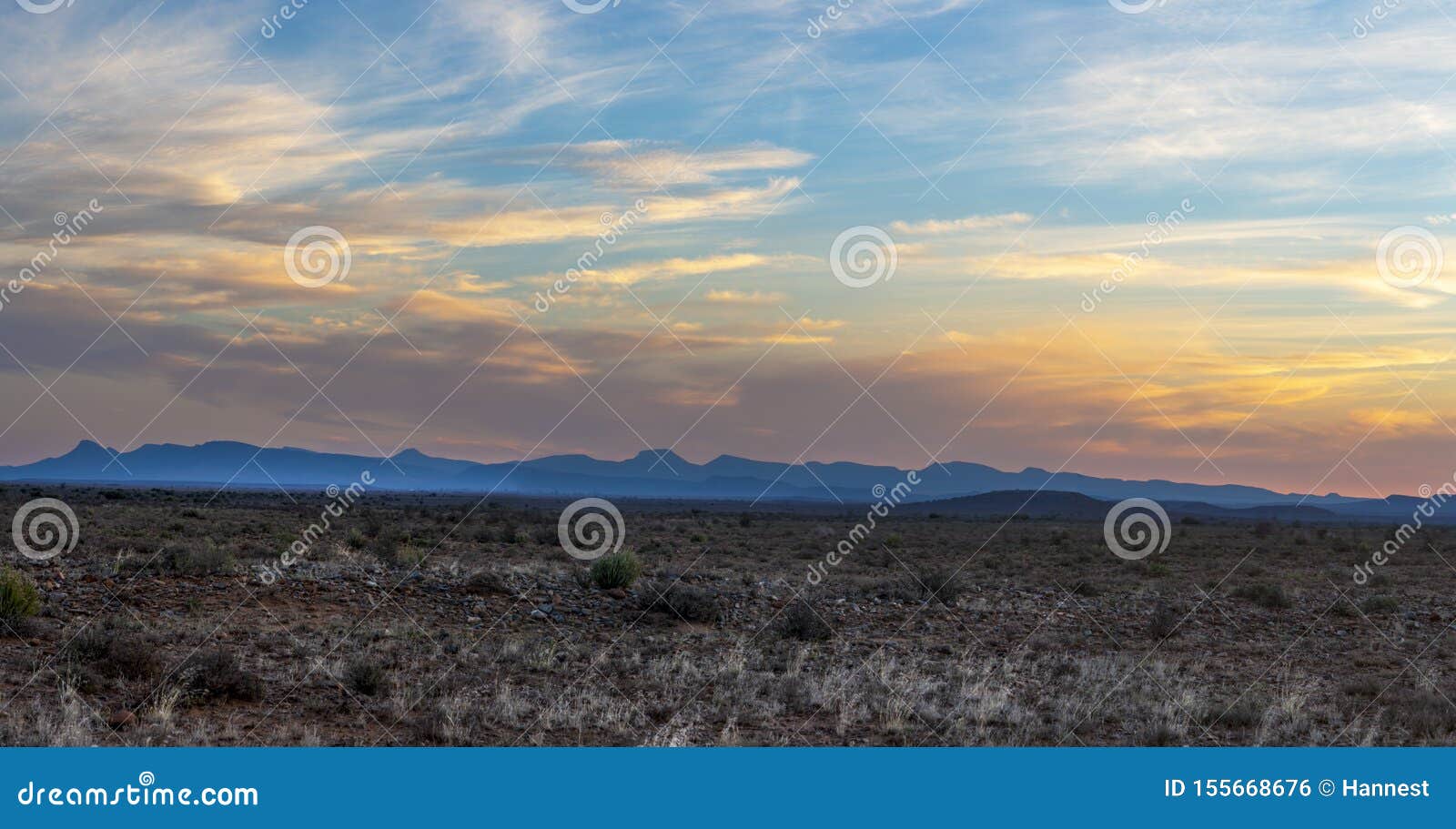 Arid Karoo Landscape at Sunset Stock Photo - Image of nature, africa ...