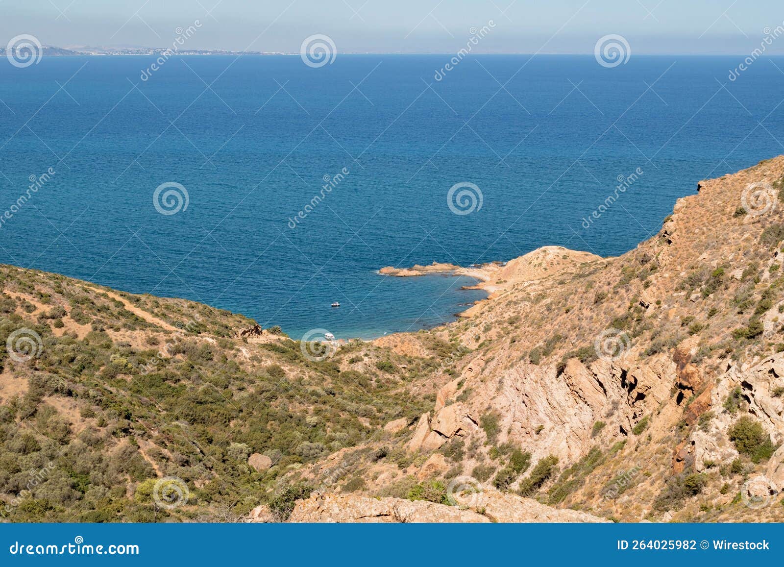 Mountains on the Coast of Korbous, Tunisia Stock Photo - Image of cliff ...