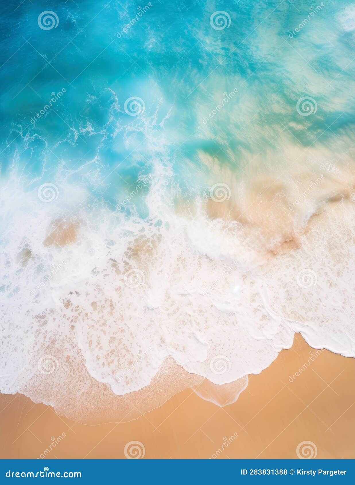 Ariel Drone Shot of a Tropical Beach Stock Illustration - Illustration ...