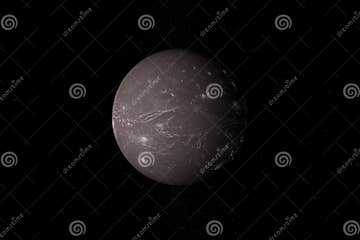 Ariel, Uranus Moon, in the Outer Space. 3d Render Stock Illustration ...