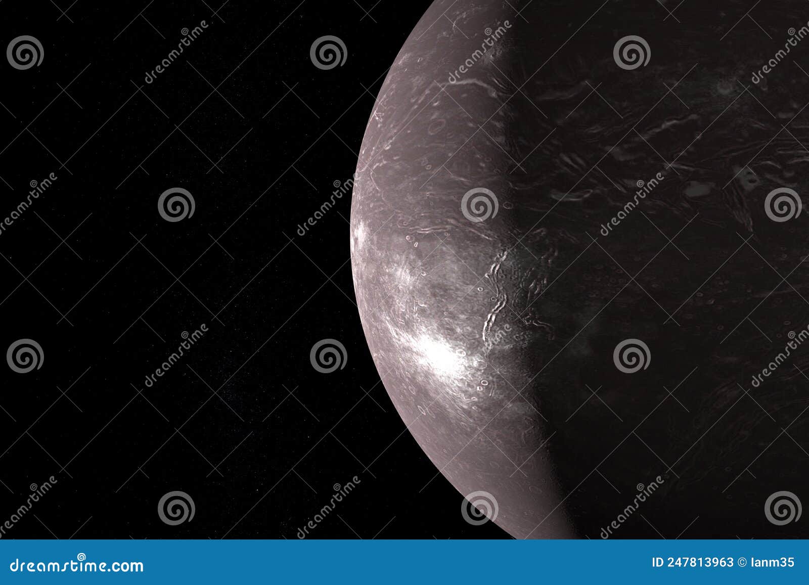 Ariel, Uranus Moon, In The Outer Space. 3d Render Stock Photo ...