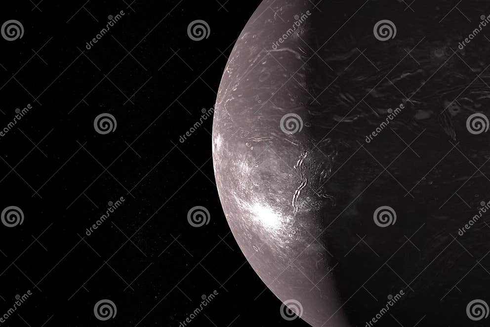Satellite Ariel or Uranus I in the Outer Space. 3d Render Stock ...