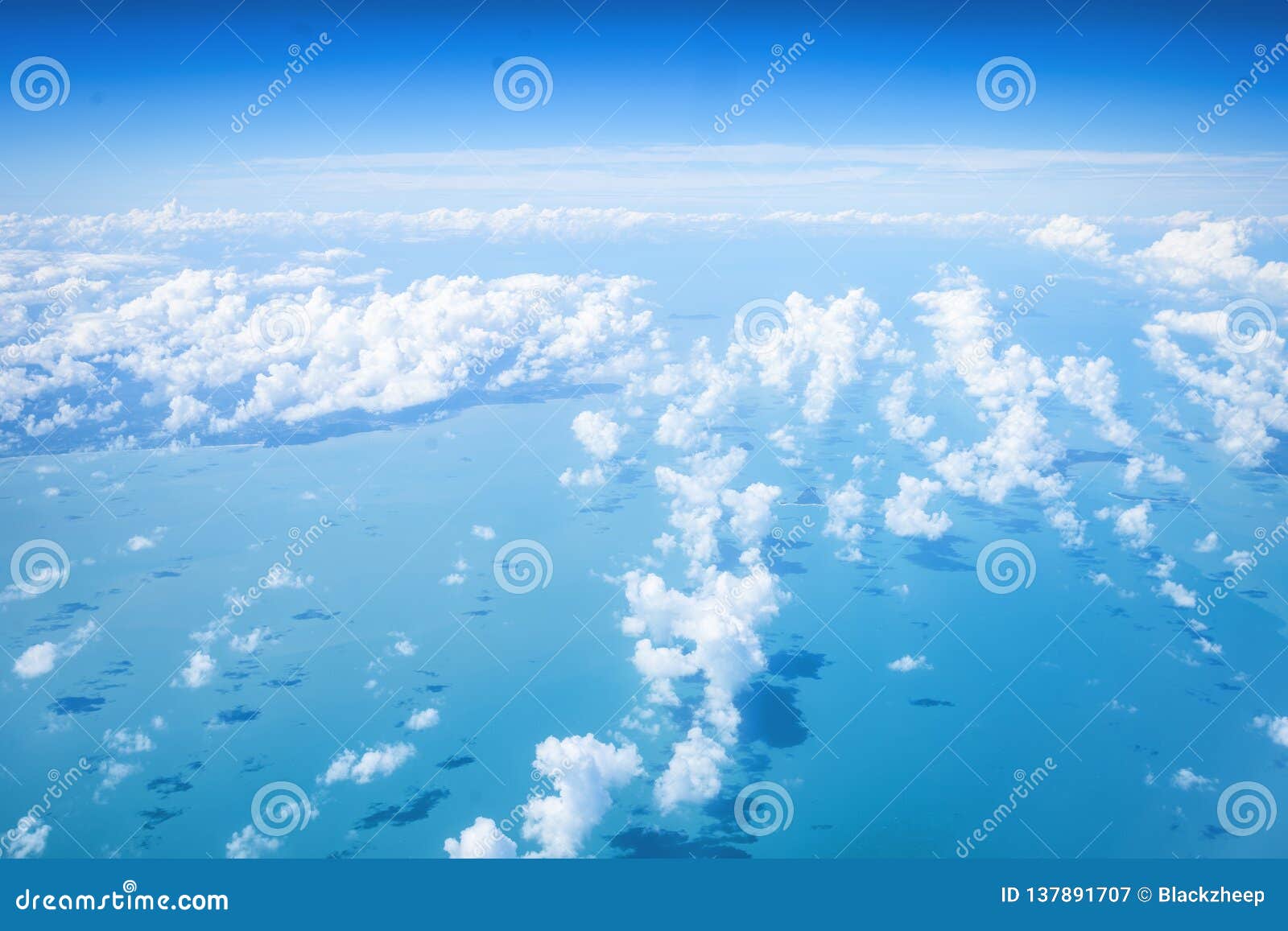 Ariel View Cloudscape Over Sea Stock Image - Image of ariel, weather ...