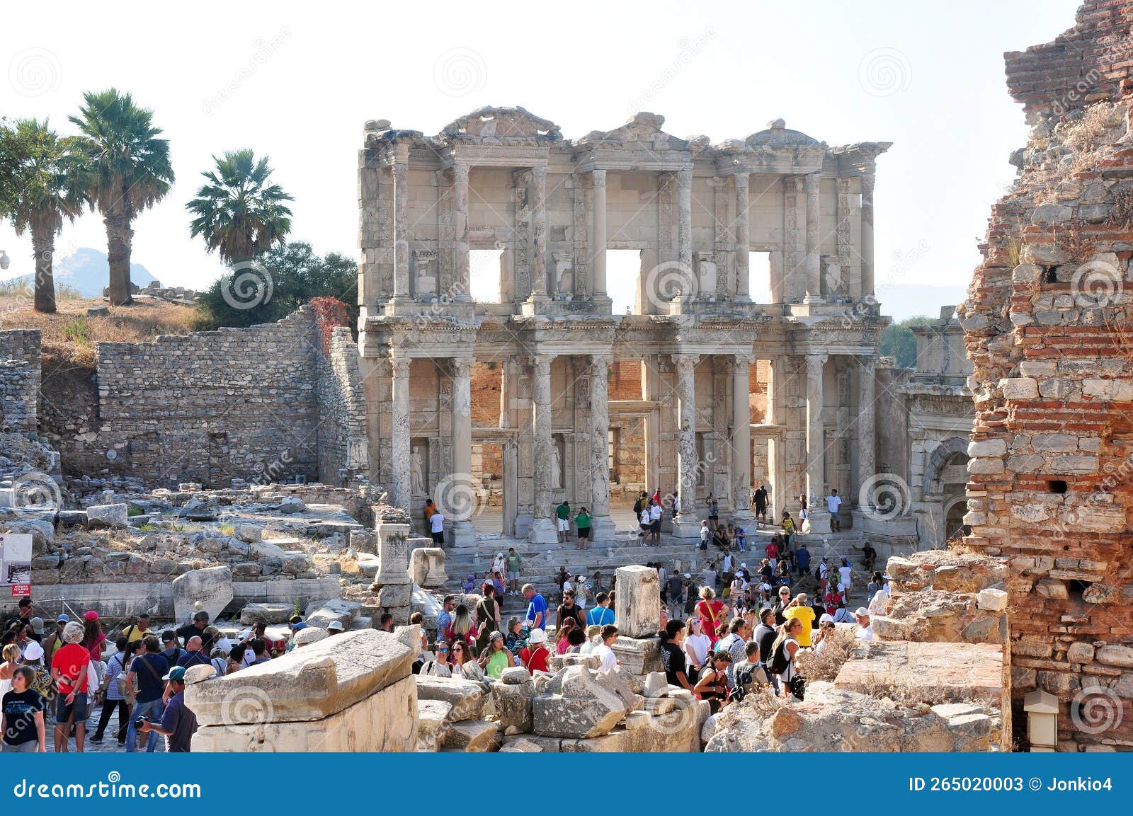 Facade of Ancient the Library of Celsus at Ephesus, Turkey Editorial ...