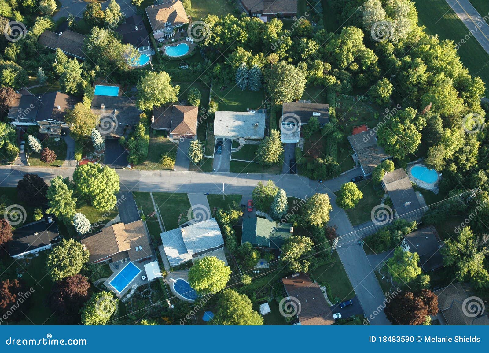 Ariel view of houses stock photo. Image of pools, area - 18483590