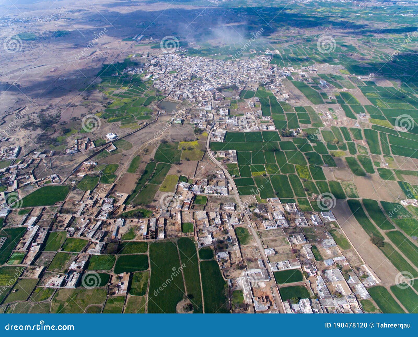 Ariel View of Rural Area with Fields Stock Photo - Image of plain ...