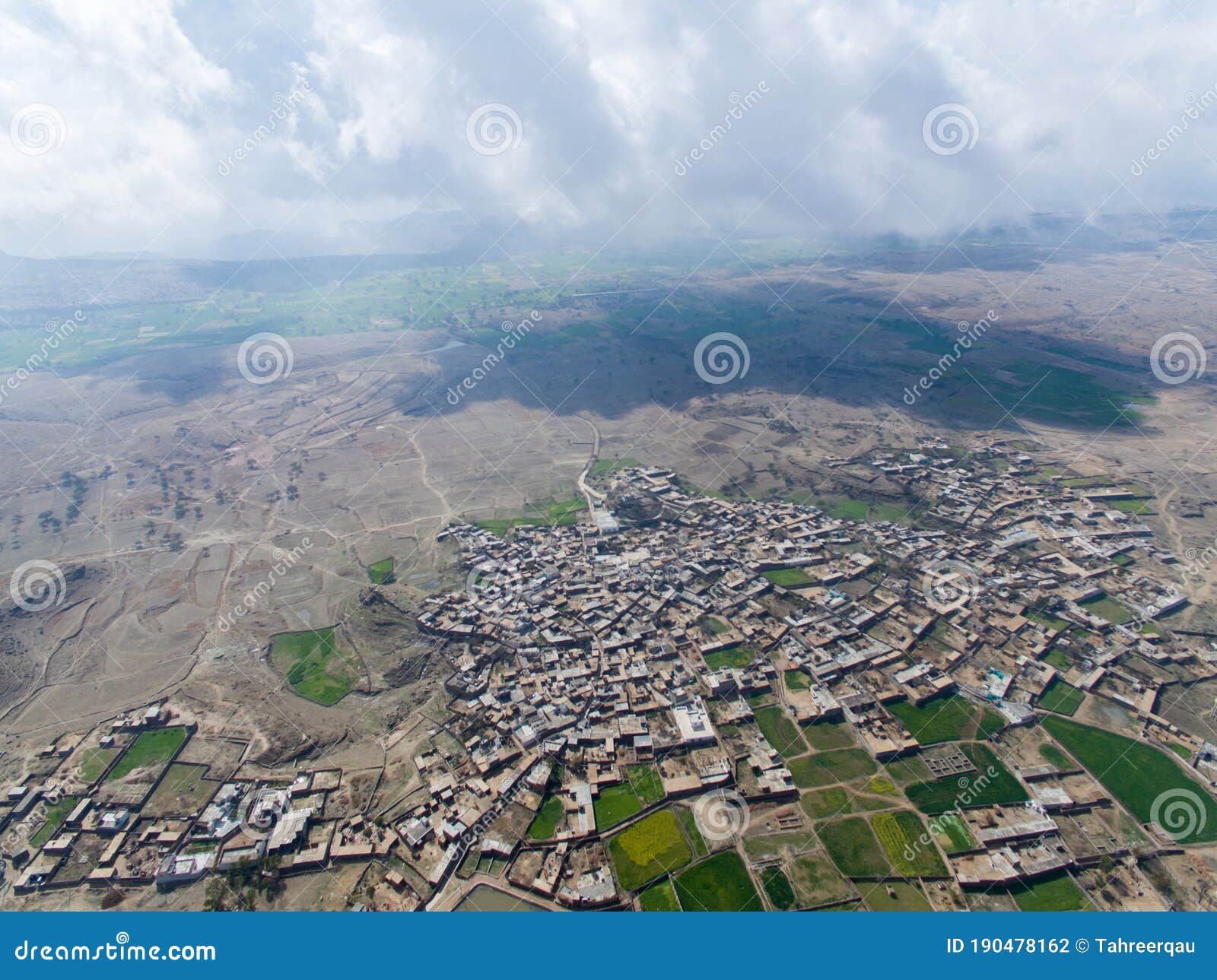Ariel view of a village stock photo. Image of panorama - 190478162