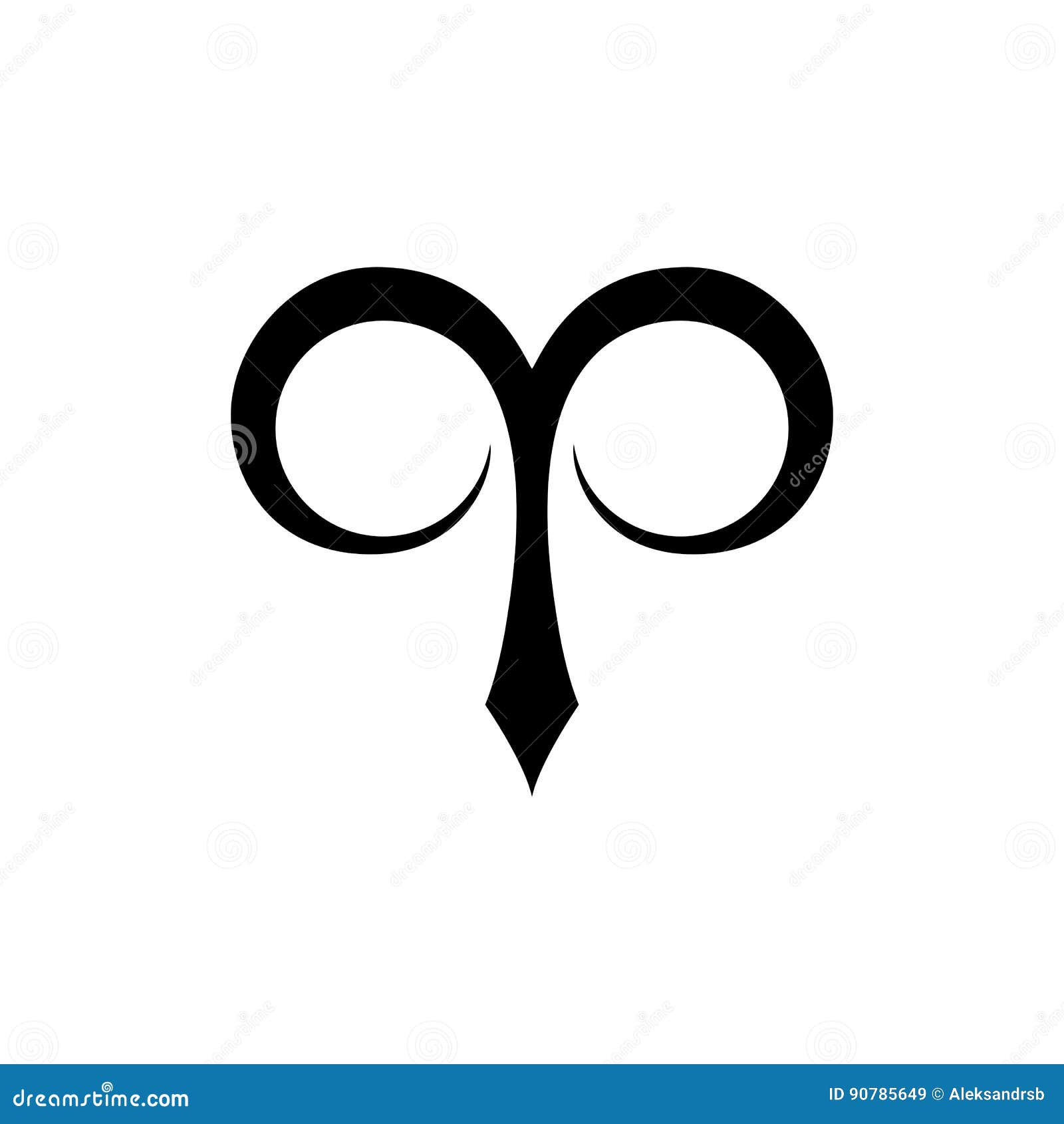 Aries, Abstract Zodiac Sign Isolated on White. Stock Vector ...