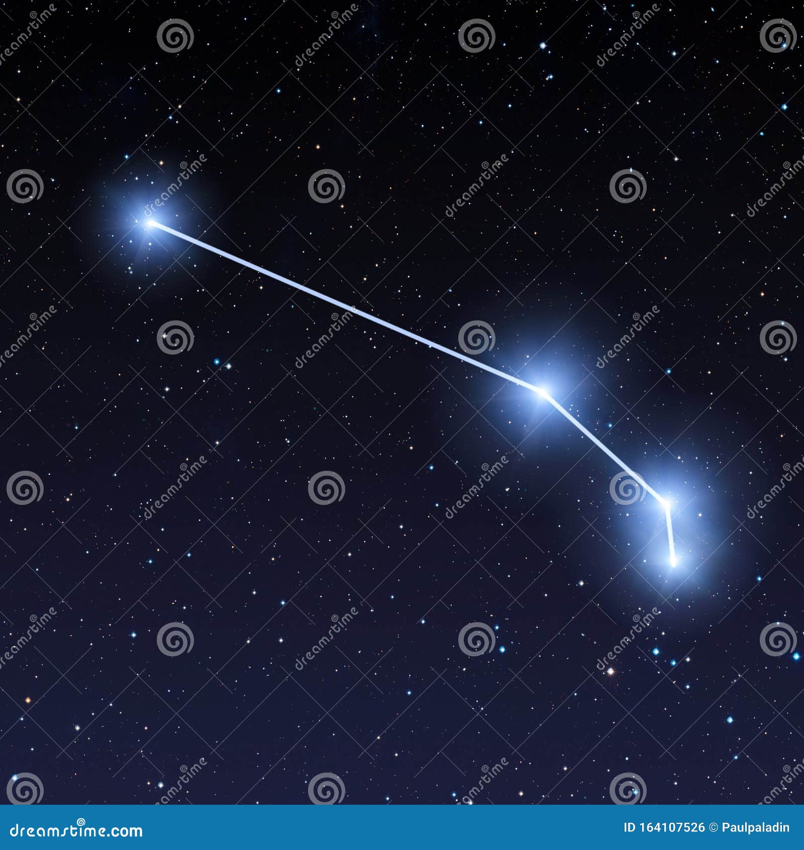 Aries Constellation Map in Starry Sky Stock Illustration - Illustration ...