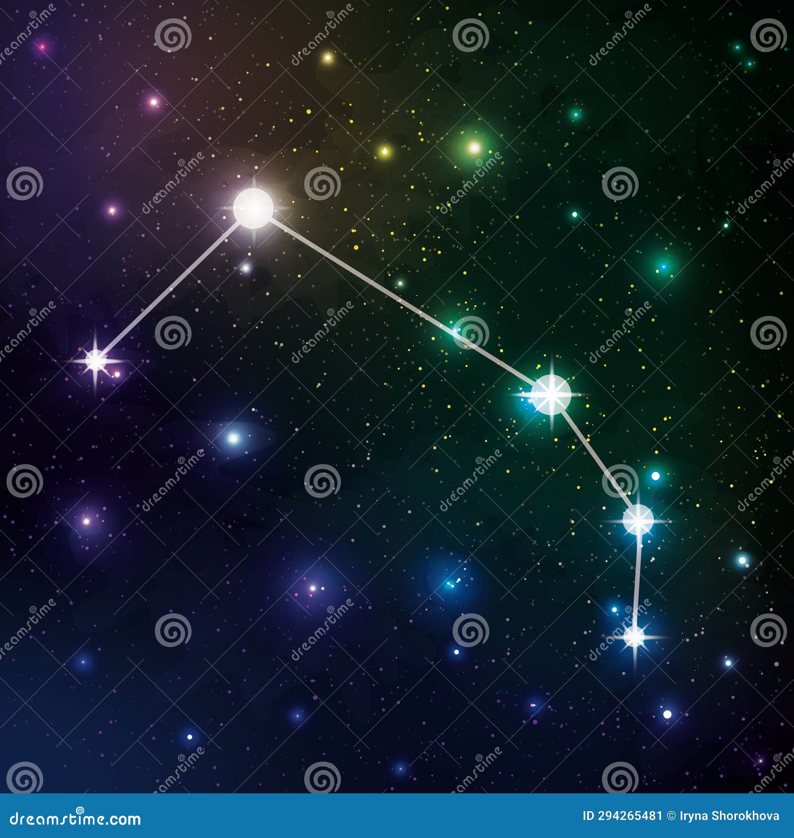 Aries Constellation in the Night Sky Stock Vector - Illustration of ...