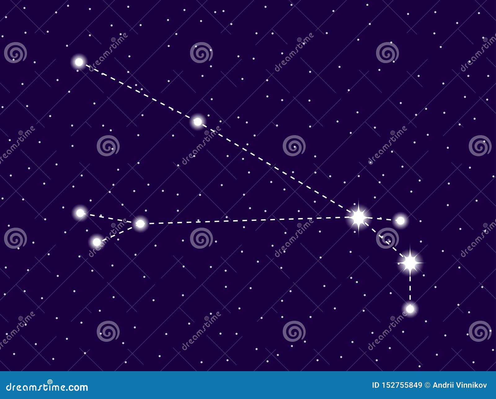 Aries Constellation. Starry Night Sky. Cluster of Stars and Galaxies ...