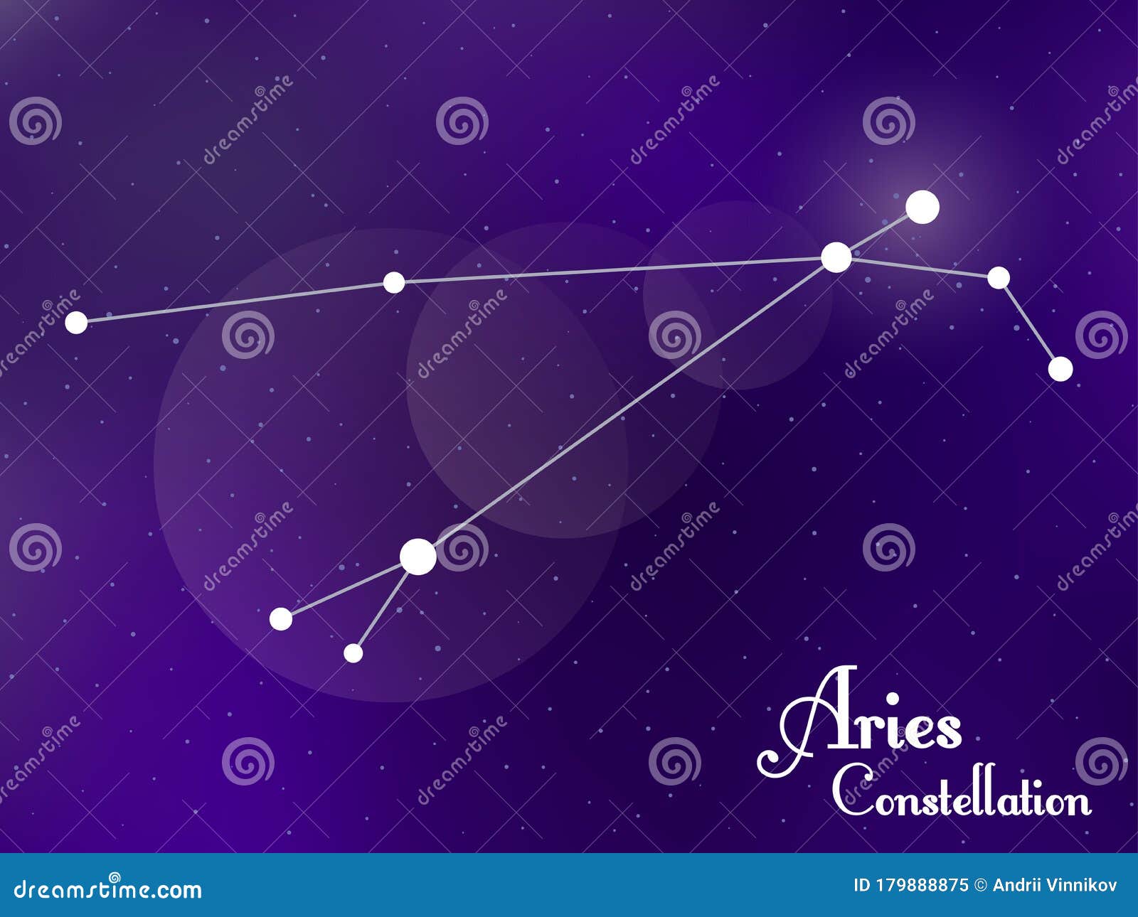 Aries Constellation. Starry Night Sky. Cluster of Stars, Galaxy. Deep ...