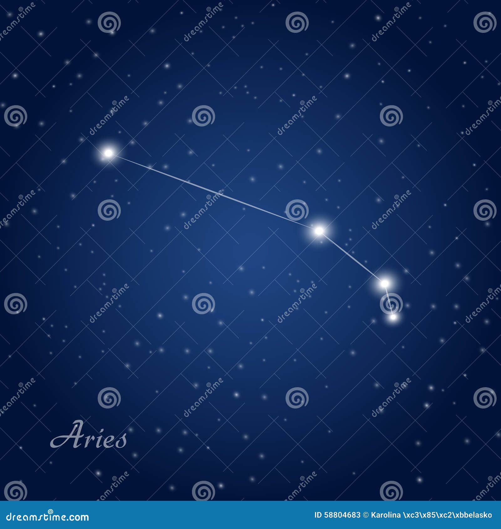 Aries constellation zodiac stock vector. Illustration of galaxy - 58804683