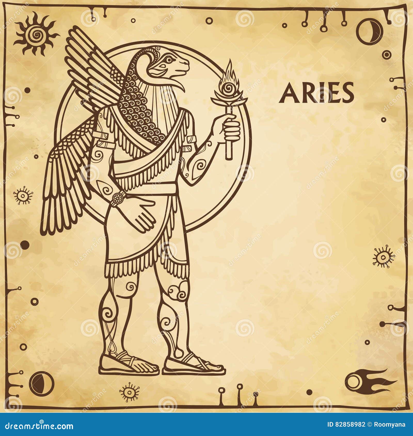 Aries De La Muestra Del Zodiaco Ilustración del Vector - Ilustración de ...