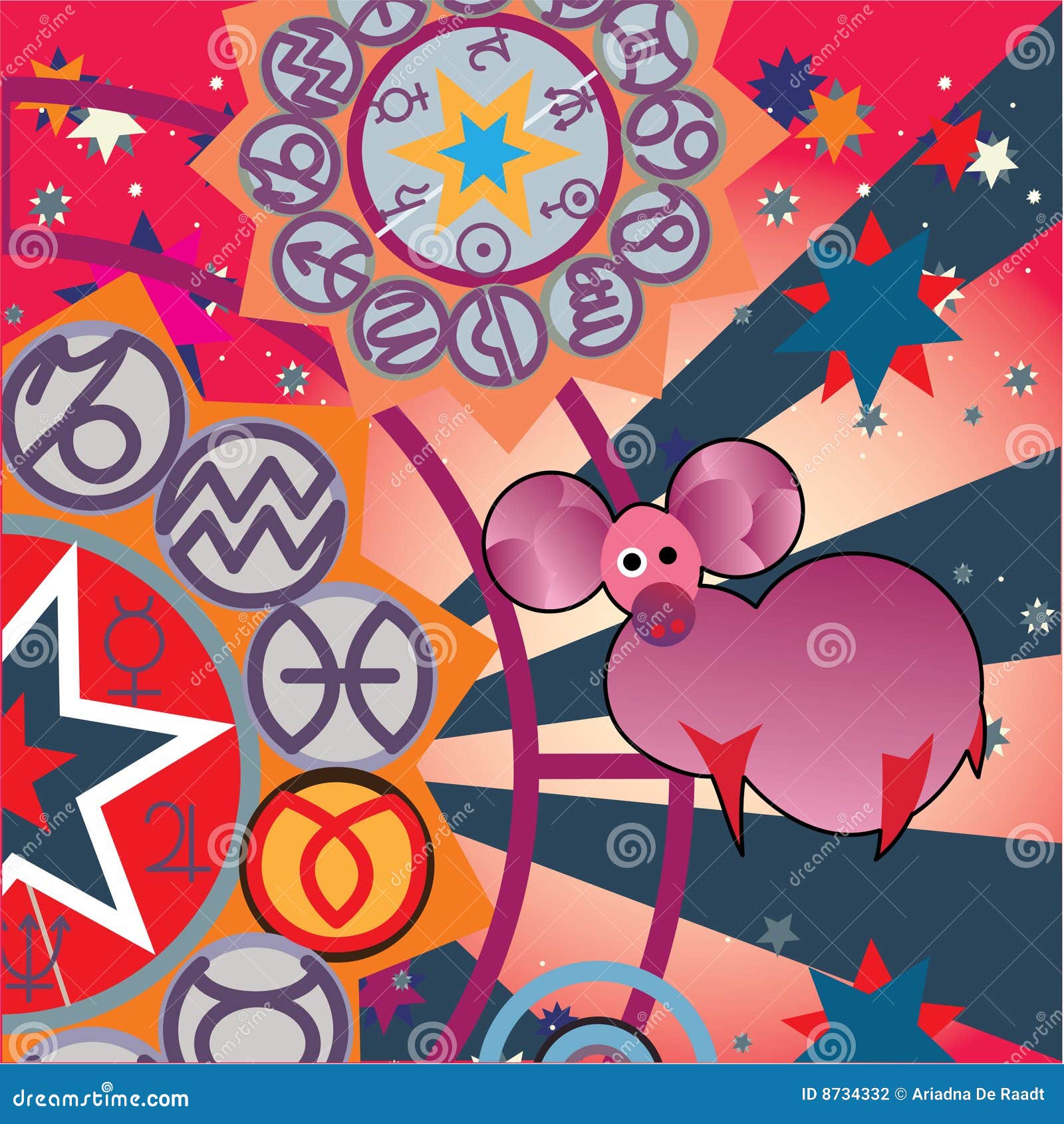 Aries - fire zodiac sign stock illustration. Illustration of horoscope ...