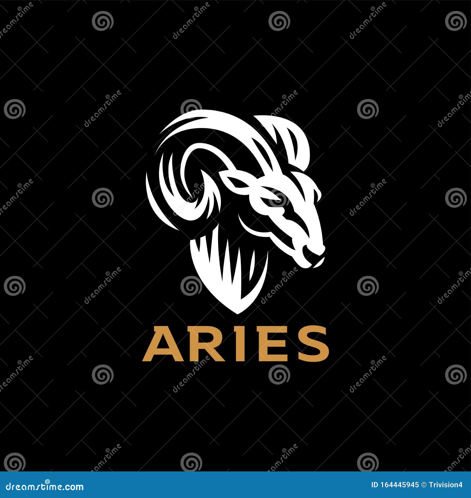 Aries, goat, ram. stock vector. Illustration of goat - 164445945