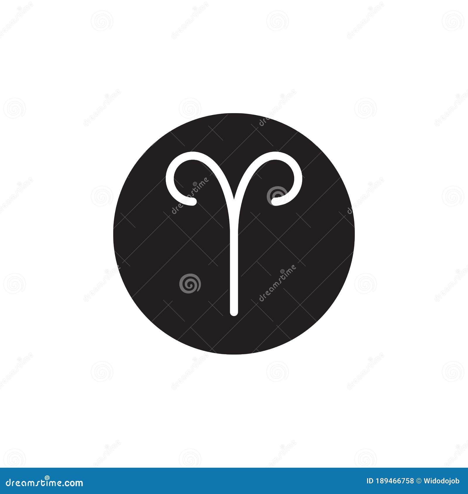 Aries icon circle stock vector. Illustration of archer - 189466758