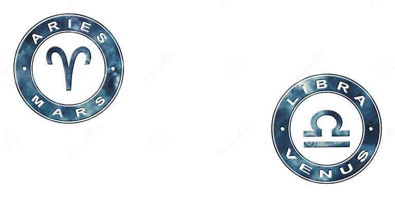 Aries and Libra Compatibility Stock Illustration - Illustration of ...