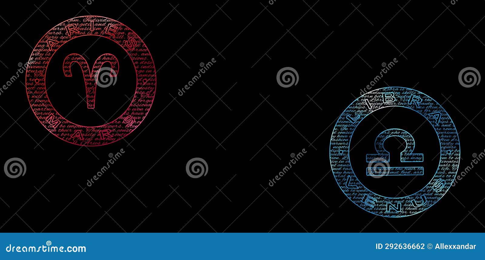 Aries and Libra Compatibility Stock Illustration - Illustration of ...