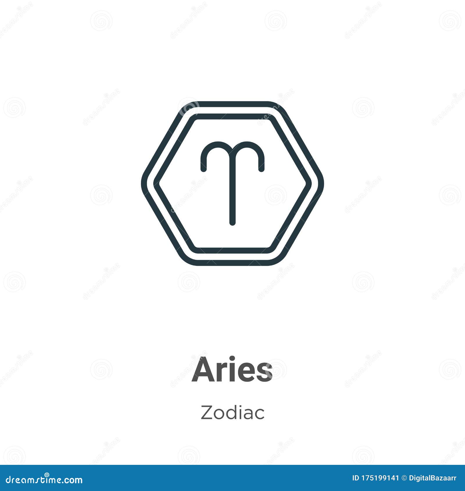 Aries Outline Vector Icon. Thin Line Black Aries Icon, Flat Vector Simple Element Illustration ...