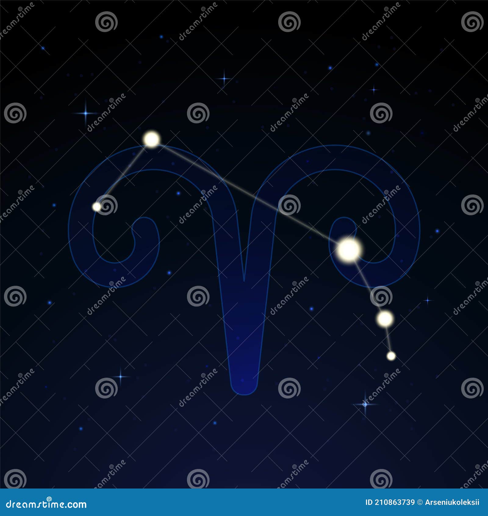Aries, the ram. stock vector. Illustration of starry - 210863739