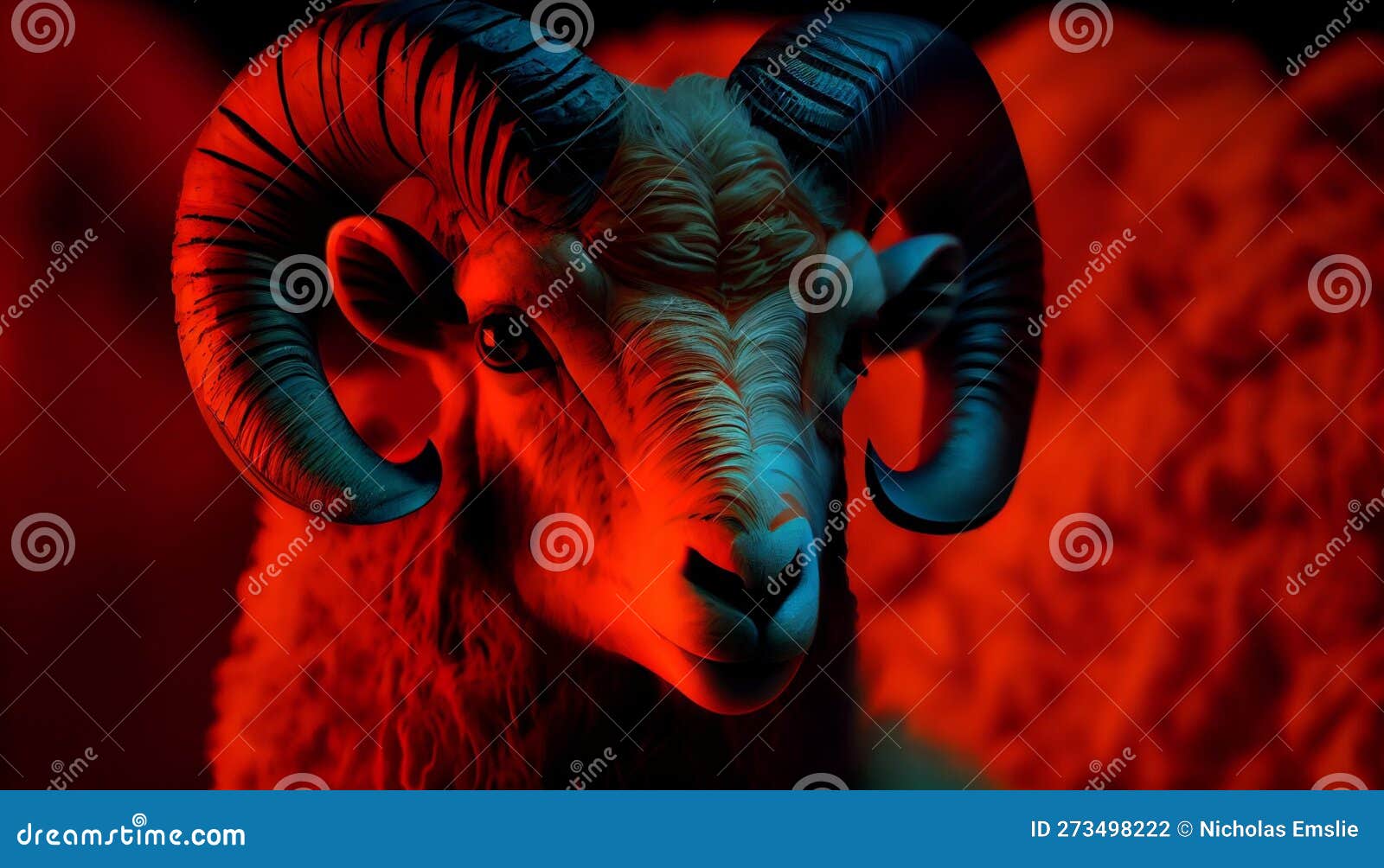 Aries Ram Fiery Wallpaper Background Ai Generated Stock Illustration Illustration Of Head