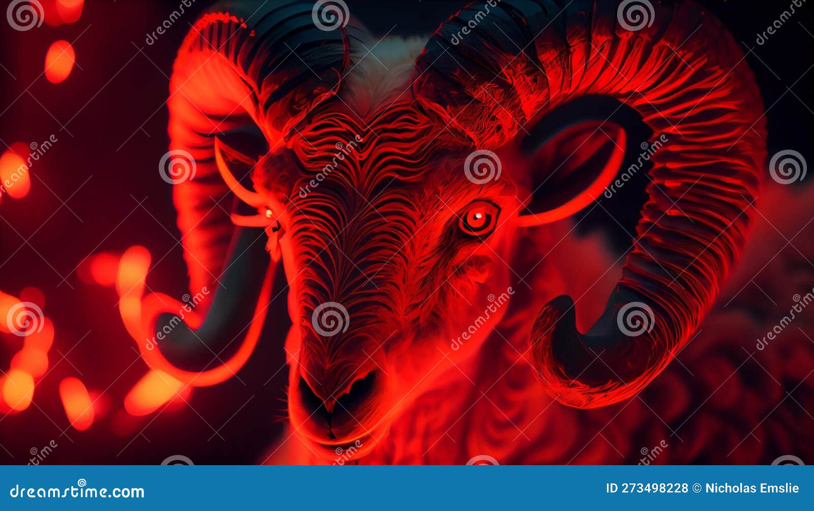 Aries Ram Fiery Wallpaper Background Ai Generated Stock Illustration Illustration Of Horns