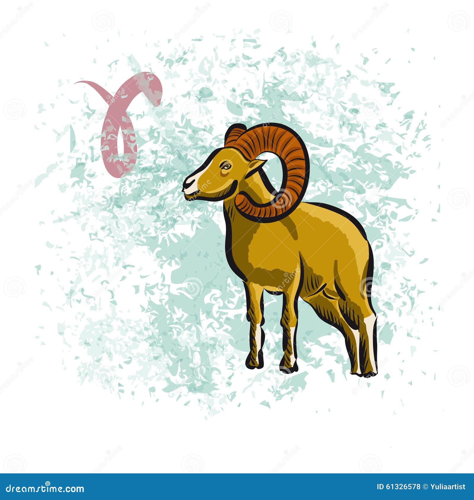 Aries sign of the Zodiac stock vector. Illustration of drawing - 61326578