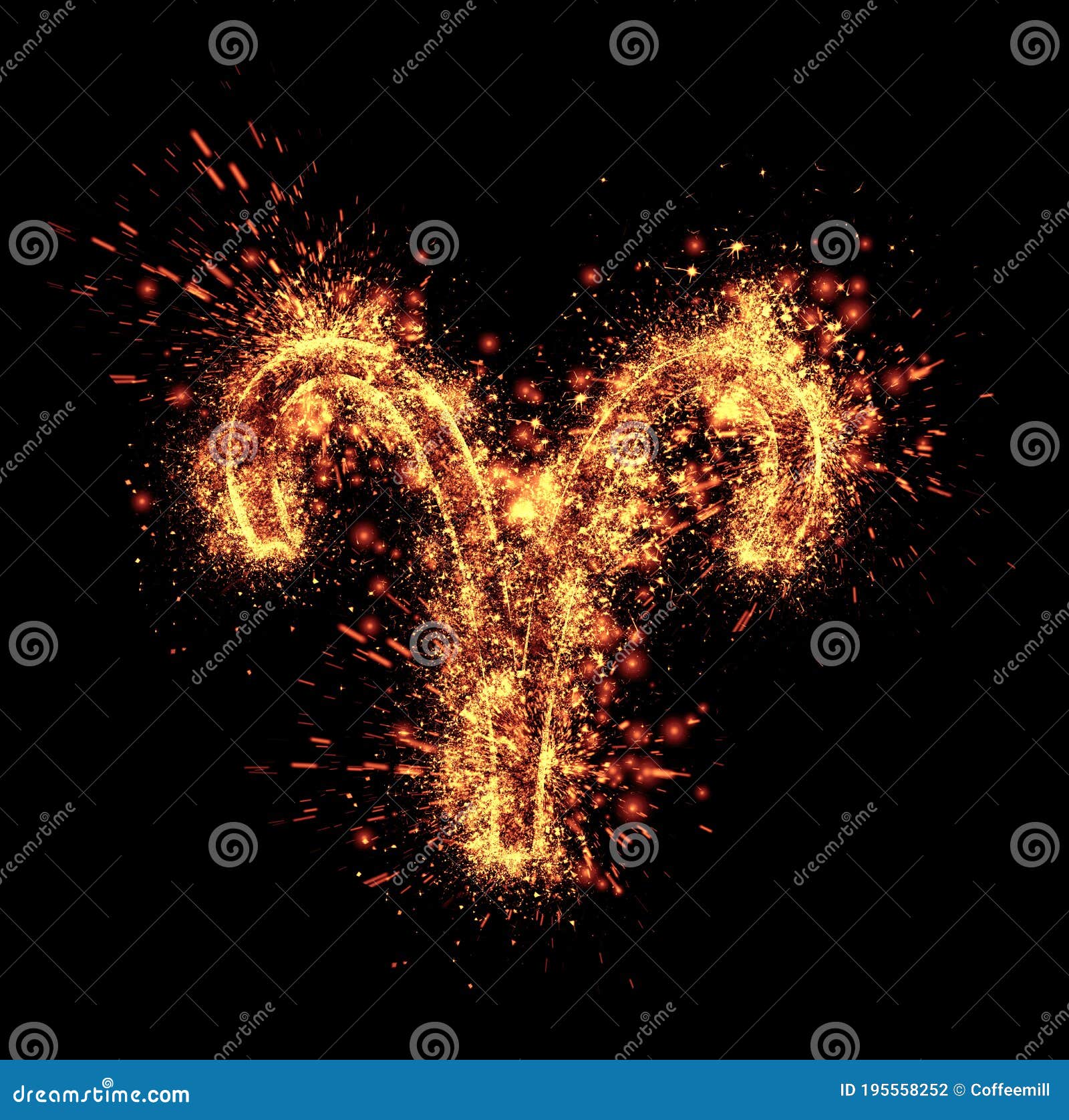 Aries Symbol. Ram Silhouette On Fiery Red Watercolor Texture. Astrology ...