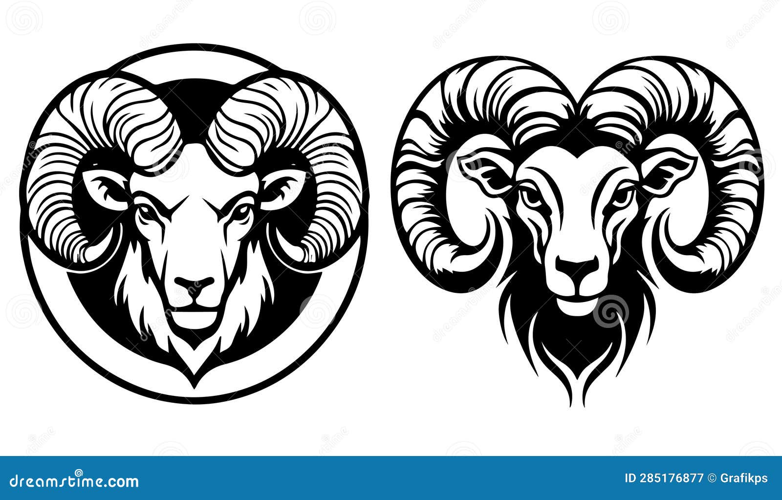 Aries, Vector Illustration on a White Background. Silhouette Shape for ...